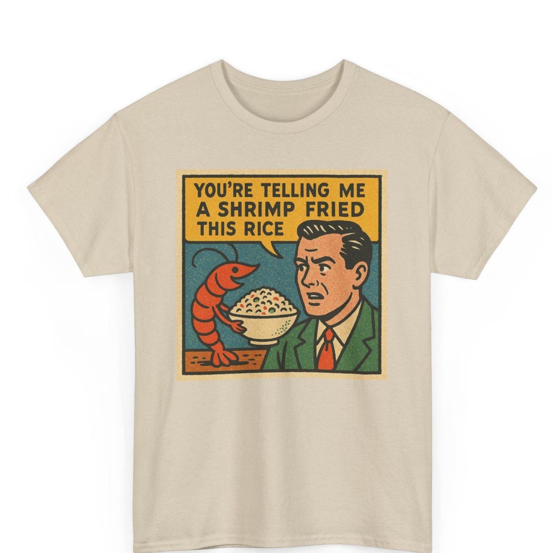 Shrimp Fried Rice Meme T-shirt: Funny Retro Comic Tee, Soft Cotton - Etsy