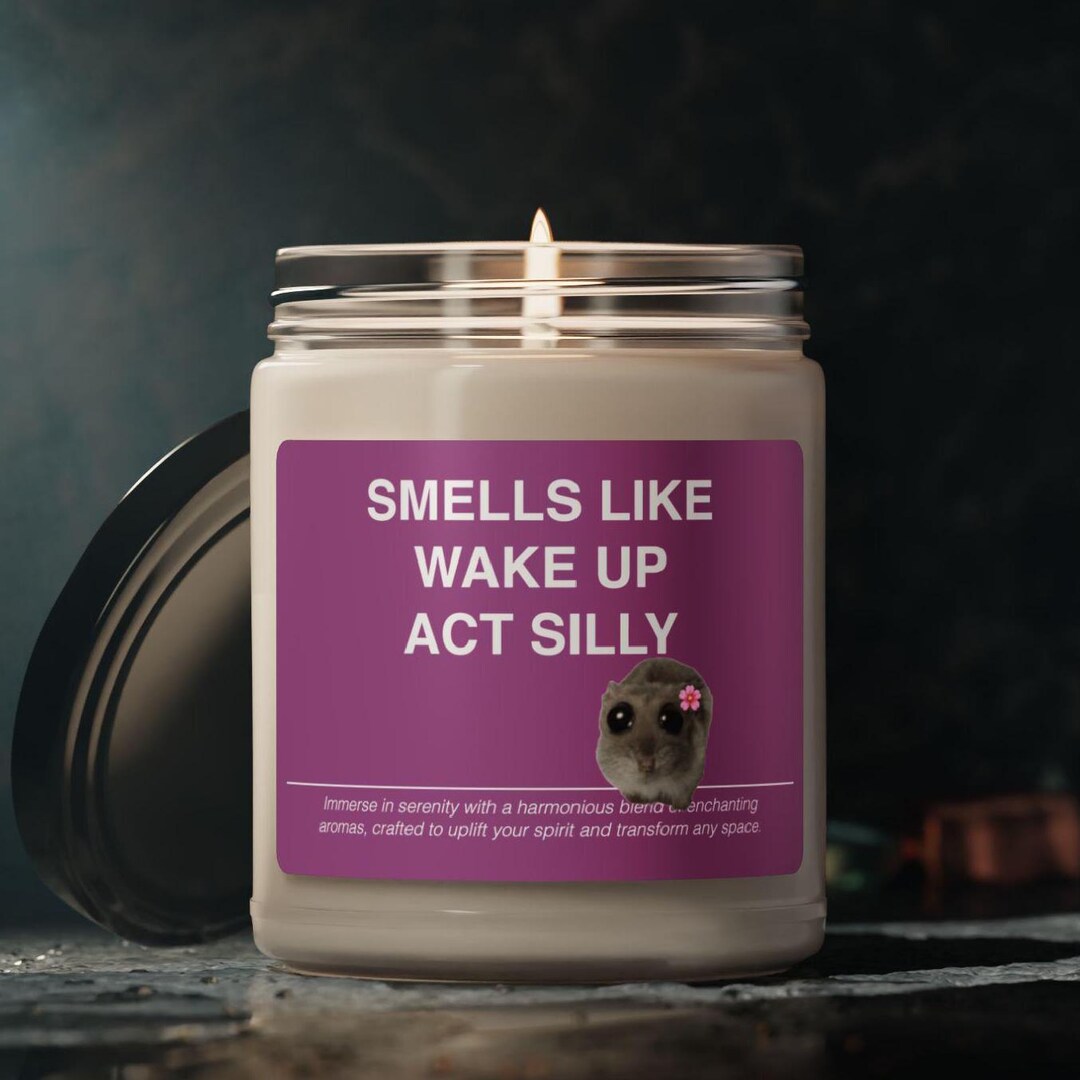 Wake up Act Silly Candle: Hamster Meme, Scented Soy Wax - Etsy