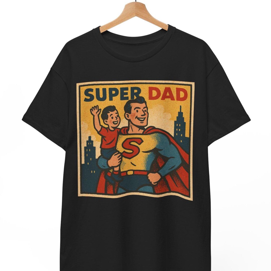 Super Dad T-shirt: Retro Comic Book Hero Graphic Tee - Etsy