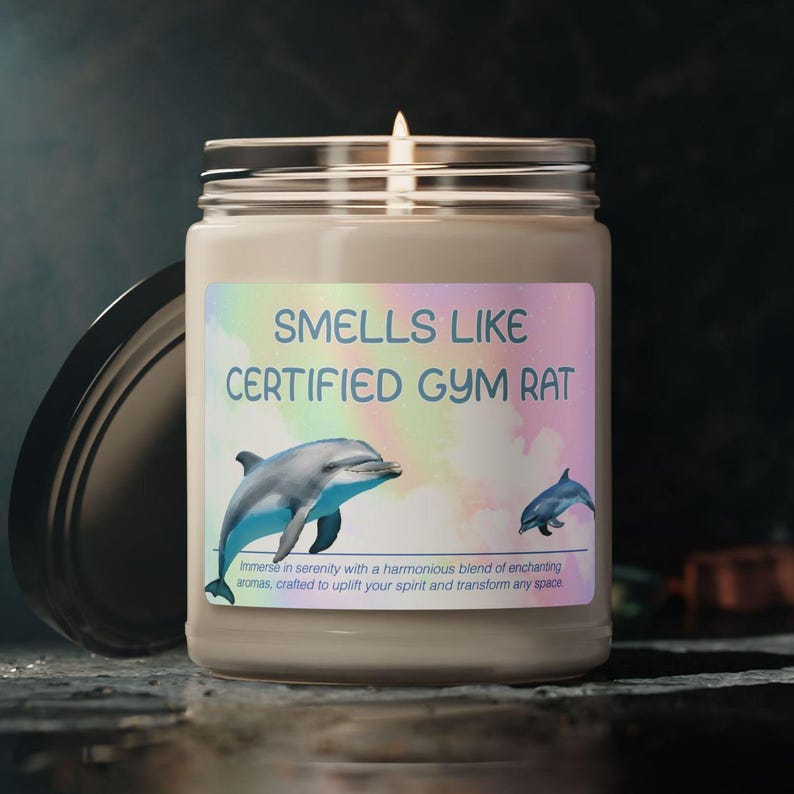 Funny Gym Rat Dolphins Soy Candle - Scented Candle Gift - Etsy