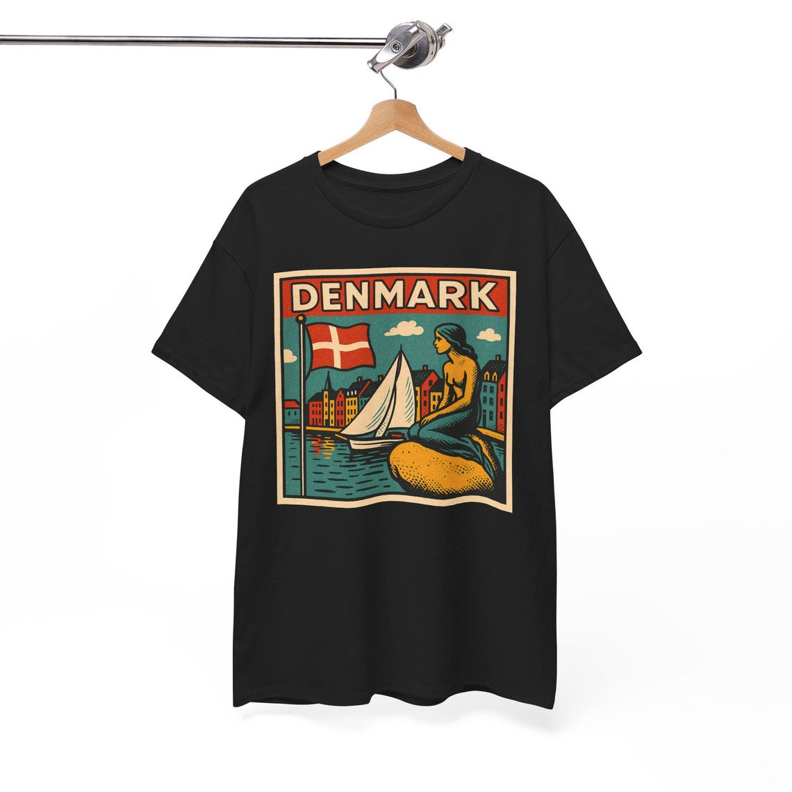 Denmark Retro Comic T-shirt: Vintage Danish Graphic Tee - Etsy