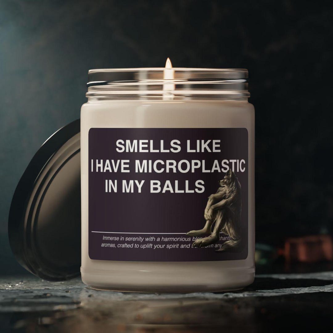 Funny Meme Soy Wax Candle: Alpha Wolf - Microplastic Gag Gift - Etsy