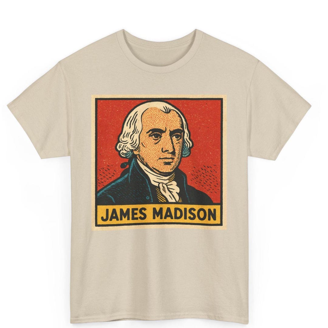 James Madison Comic T-shirt: Retro Founding Father Graphic Tee - Etsy