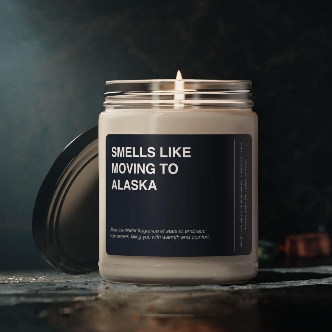 Moving to Alaska Candle Gift, Scented Soy Wax Candle, 9oz - Etsy