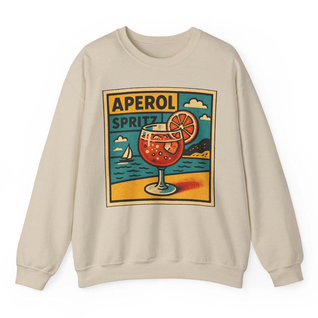 Aperol Spritz Sweatshirt: Unisex Crewneck Retro Cocktail Pullover - Etsy