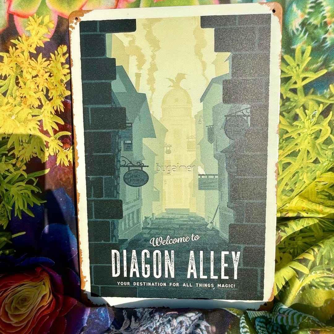 Harry Potter Diagon Alley Metal Sign 12x8 Vintage Style NWOT Wall Decor ...