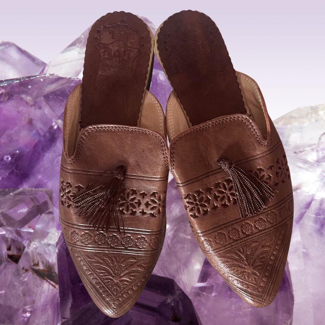 Rare B.B Originales Moroccan Leather Tassel Slippers Handcrafted ...