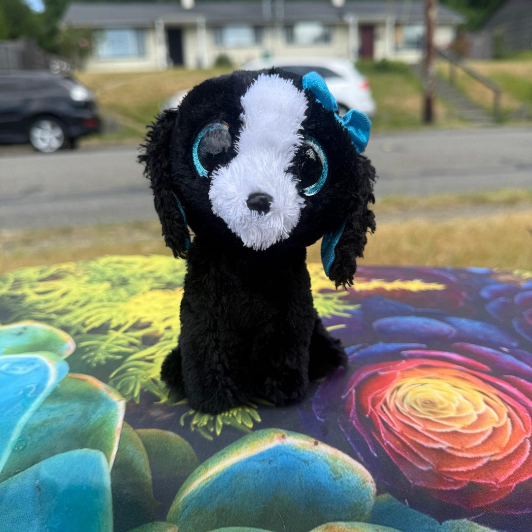 Ty Beanie Boo “tracey” 6″ Black & White Dog Plush – Retired EUC - Etsy