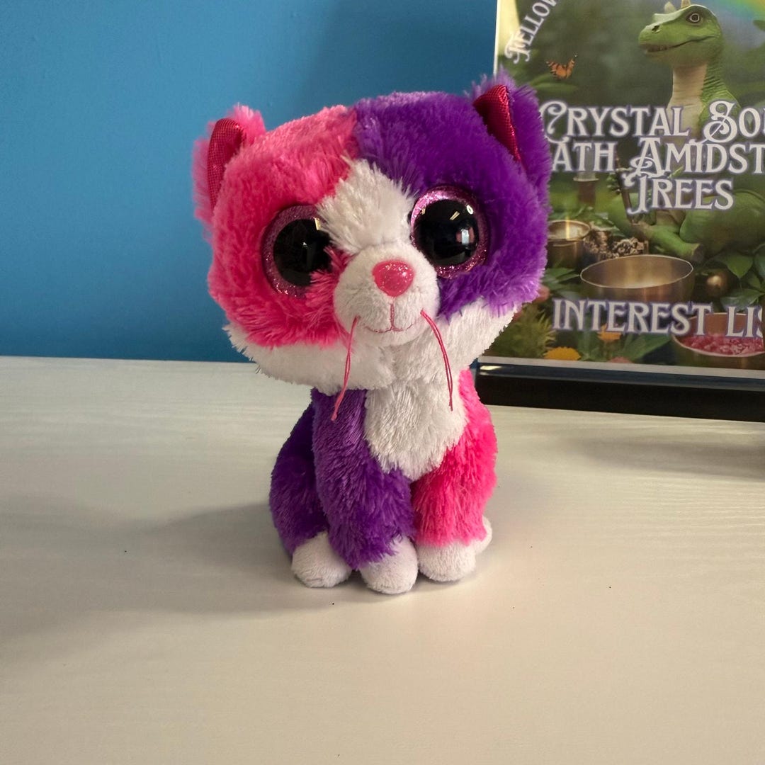 Ty Beanie Boo Pellie 6” Pink Purple Cat Plush EUC Stuffed Animal Toy - Etsy