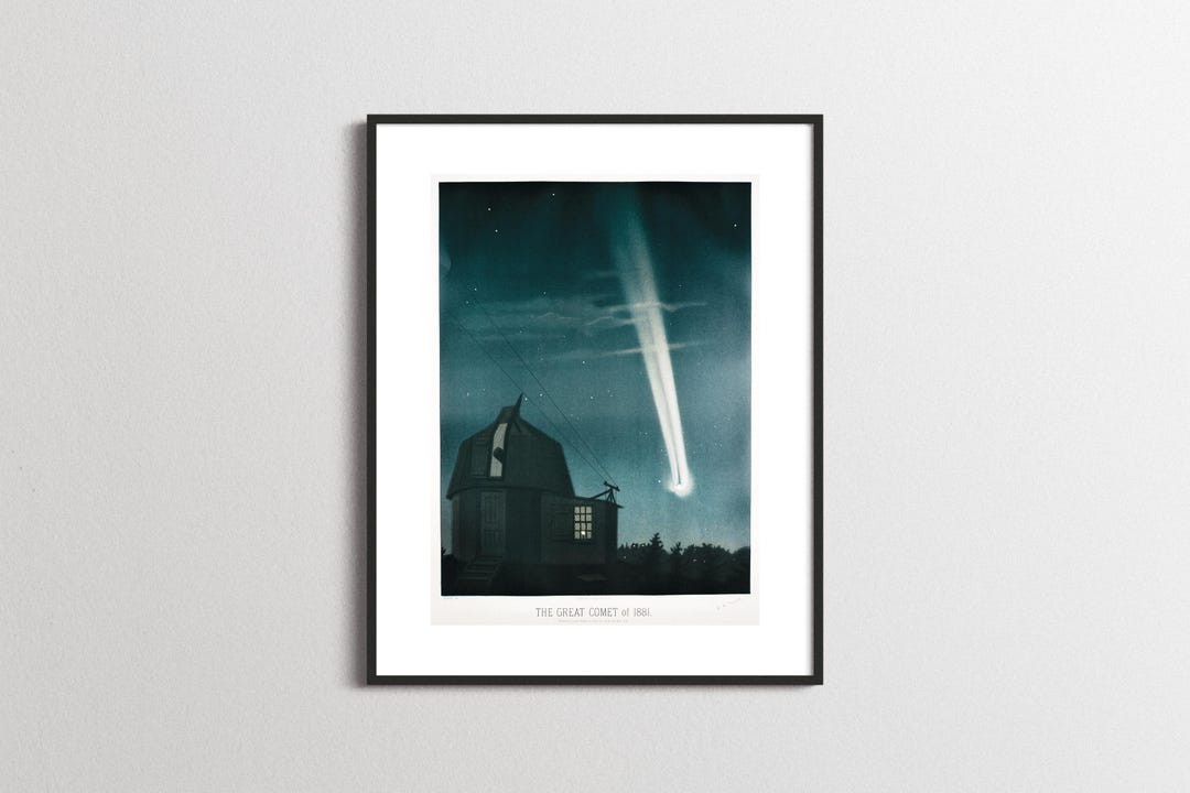 The Great Comet of 1881 Poster | Astronomical Illustration | Vintage ...
