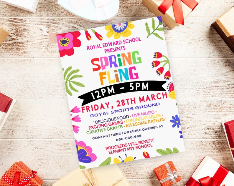 Spring Fling Flyer, Spring Fling School Dance Editable Spring Fling ...