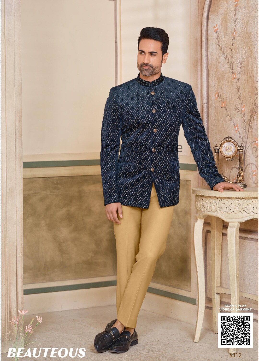 Elegant Royal Design for Special Events Jodhpuri Ethnic Bandhgala Coat ...