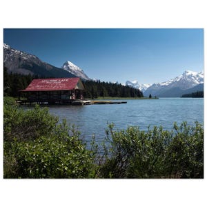 Maligne Lake Boat House Premium Matte Paper Poster - Etsy