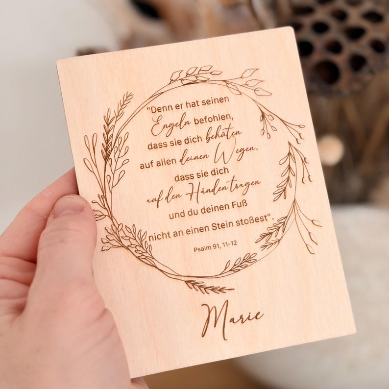 For He Will Command His Angels Concerning You | Wooden Sign/card With ...