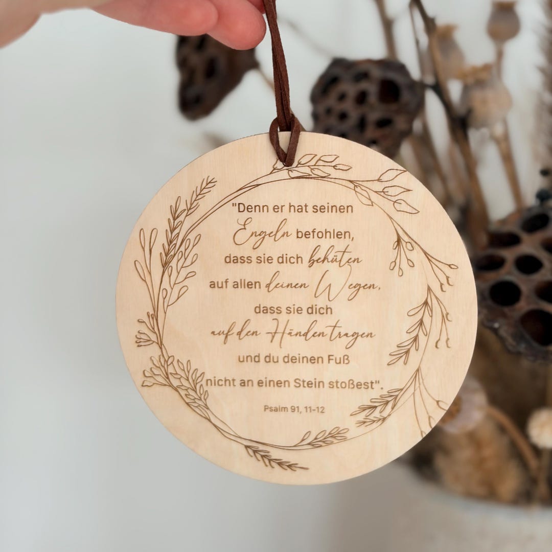 For He Will Command His Angels Concerning You | Wooden Sign/card With ...