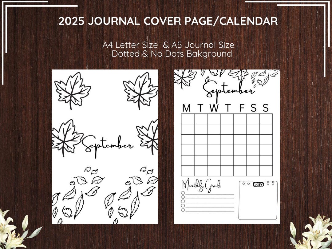 September Journal Cover Page, Printable September Calendar, September ...