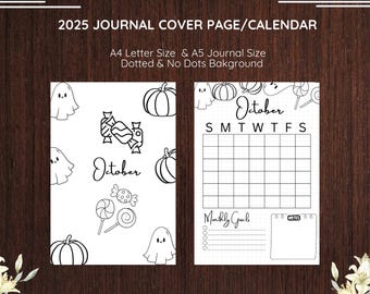 October ,cover , Planner , Monthly, Journal - Etsy