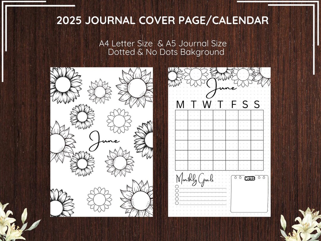 June Journal Cover Page, Printable June Calendar, June Monthly Title ...