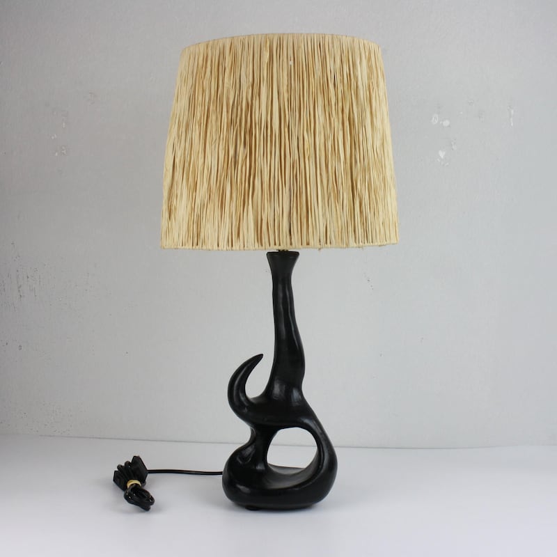 Black Raffia Lamp - Etsy