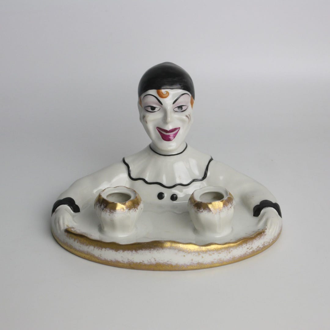 Limoges Art Deco Porcelain Perfume Burner or Inkwell Pierrot - Etsy