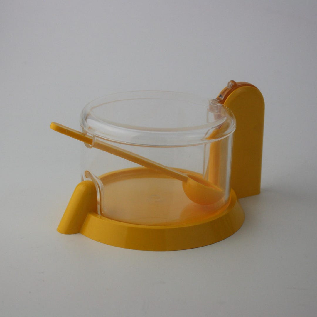 1980's "particolari" Yellow Sugar/cheese Jar+ Spoon Designed by ...