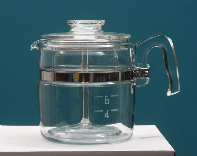 Vintage 1950s Pyrex Flameware Glass Coffee Percolator | Model 7756 | 6 ...