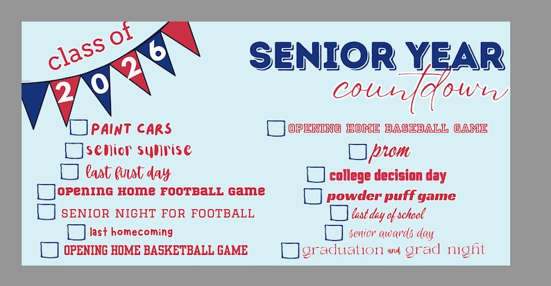 Instant Download Senior Countdown Banner- Download Into CANVA - Etsy