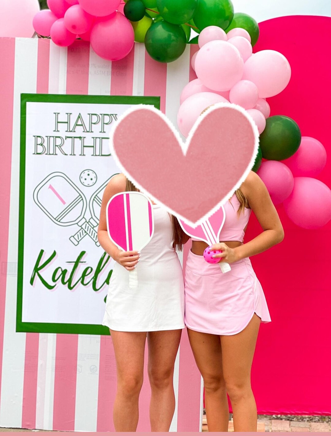 Instant Download Pickleball Backdrop Banner Birthday Pink Green Preppy ...