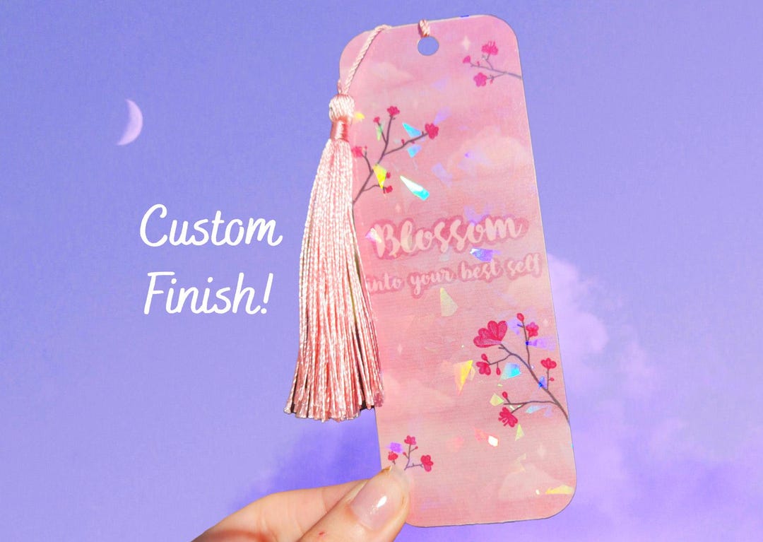 Dreamy Cherry Blossom Bookmark Blossom Into Your Best Self Quote Custom ...