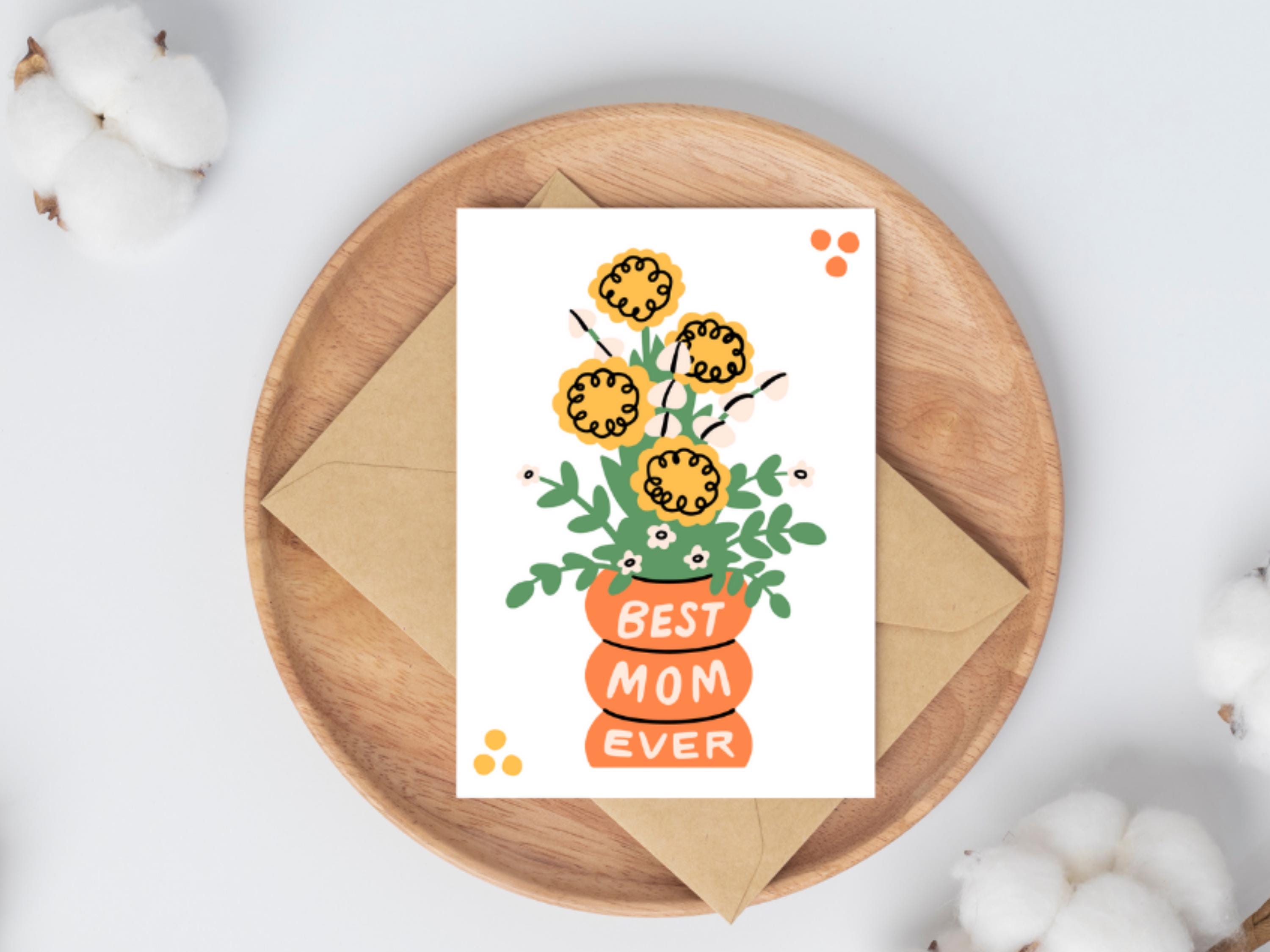 Best Mom Ever Printable Card, Digital Mothers Day Card, Gift Card for ...