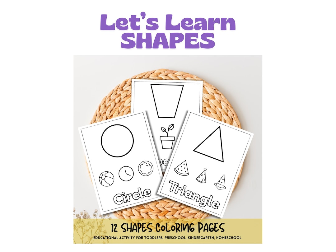 Learning Shapes Coloring Pages: Homeschool Kindergarten Printable ...