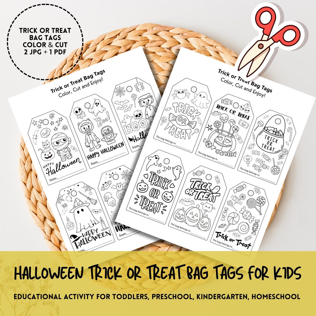 Spooky Fun: Printable Halloween Tags for Goodie Bags and Gifts, Boo ...
