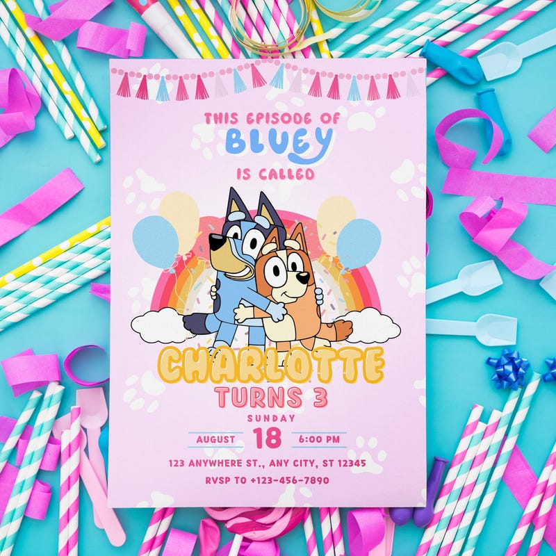 Pink Bluey Birthday Png - Etsy