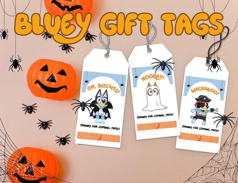 Bluey Halloween Gift Tags – Perfect for Spooky Birthdays or Parties ...