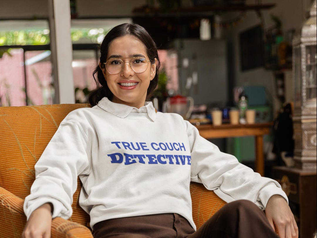 True Crime Couch Detective Sweatshirt Cozy Fashion for True Crime Fans ...