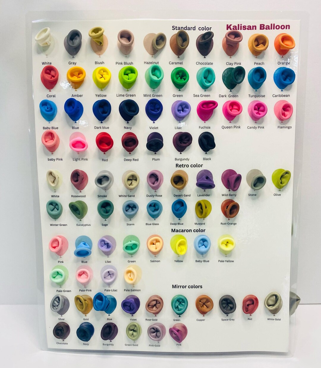 Kalisan 5-inch Latex Balloon Color Chart With Additional Set of ...