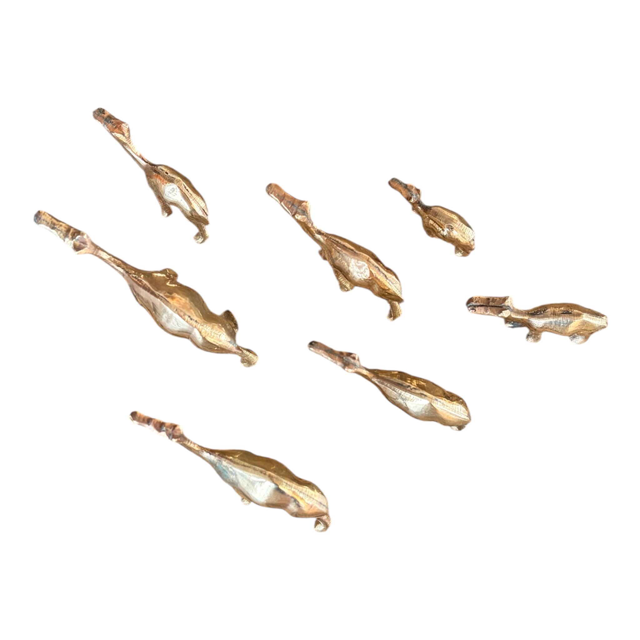 Vintage Solid Brass Camel Figurines | Set of 7 Miniature Brass Camels ...