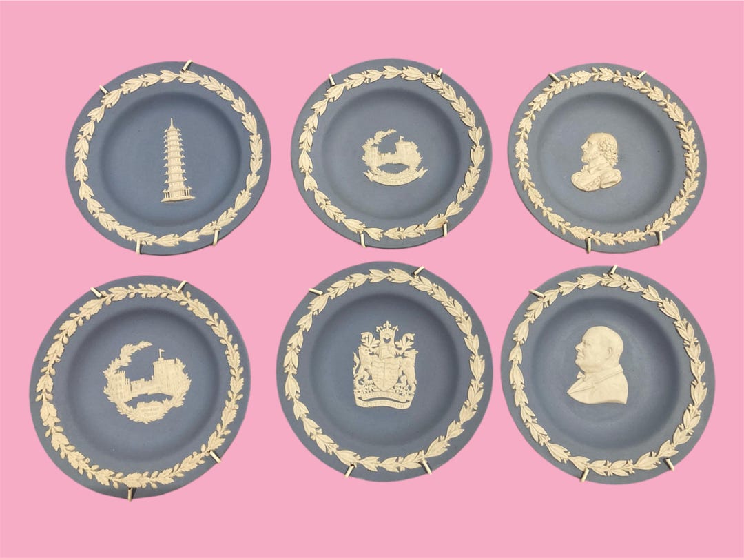 Vintage Wedgwood Blue Jasperware Plates Jasper Ware Wall Plates ...