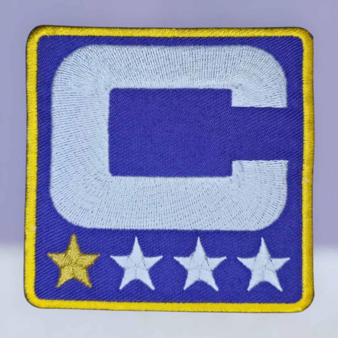 Purple CAPTAIN C Patch 1 GOLD STAR Sports Jersey Embroidered Iron on ...