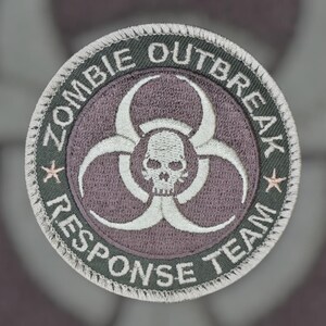 ZOMBIE Outbreak Response Team BIOHAZARD SKULL Symbol Multicam Tactical Morale Iron on Patch - Etsy