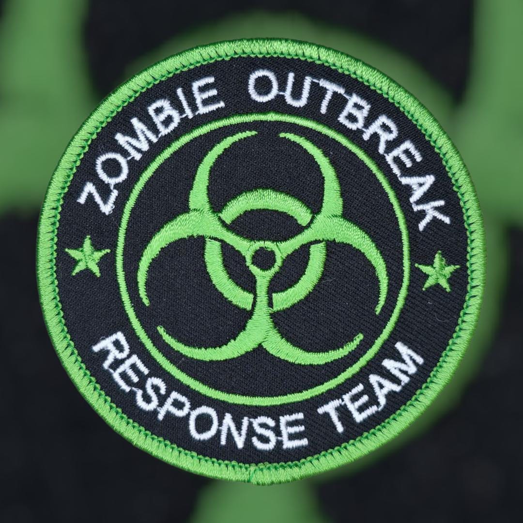 ZOMBIE Outbreak Response Team BIOHAZARD Symbol Green Tactical Morale Iron on Patch - Etsy