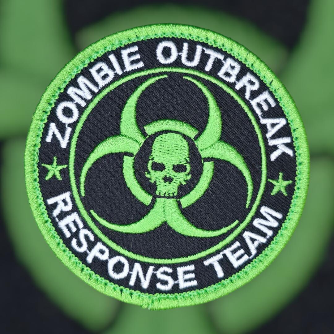 ZOMBIE Outbreak Response Team BIOHAZARD SKULL Symbol Green Tactical ...