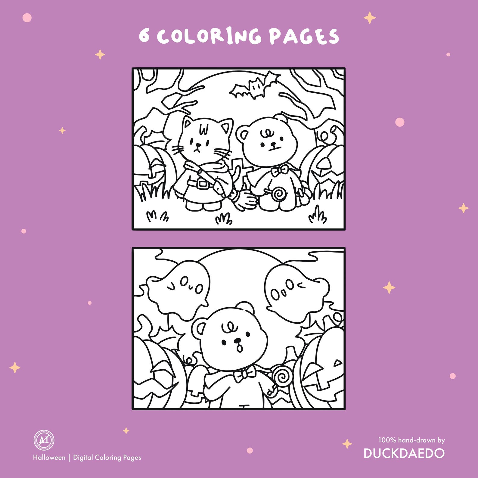 Halloween Coloring Pages, Printable Halloween Activity, 6 Halloween ...