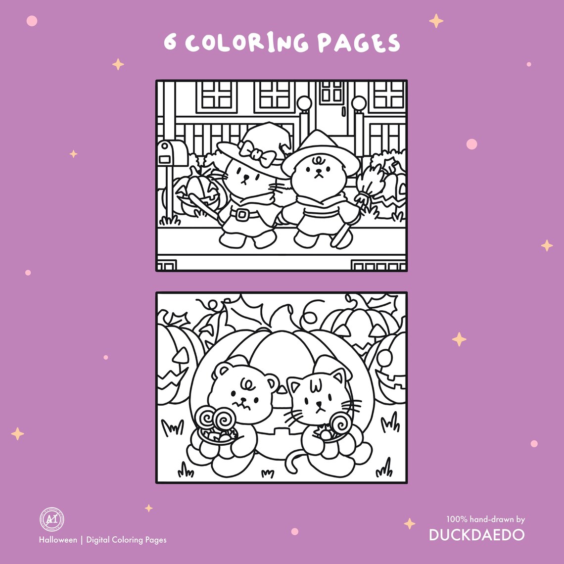 Halloween Coloring Pages, Printable Halloween Activity, 6 Halloween ...