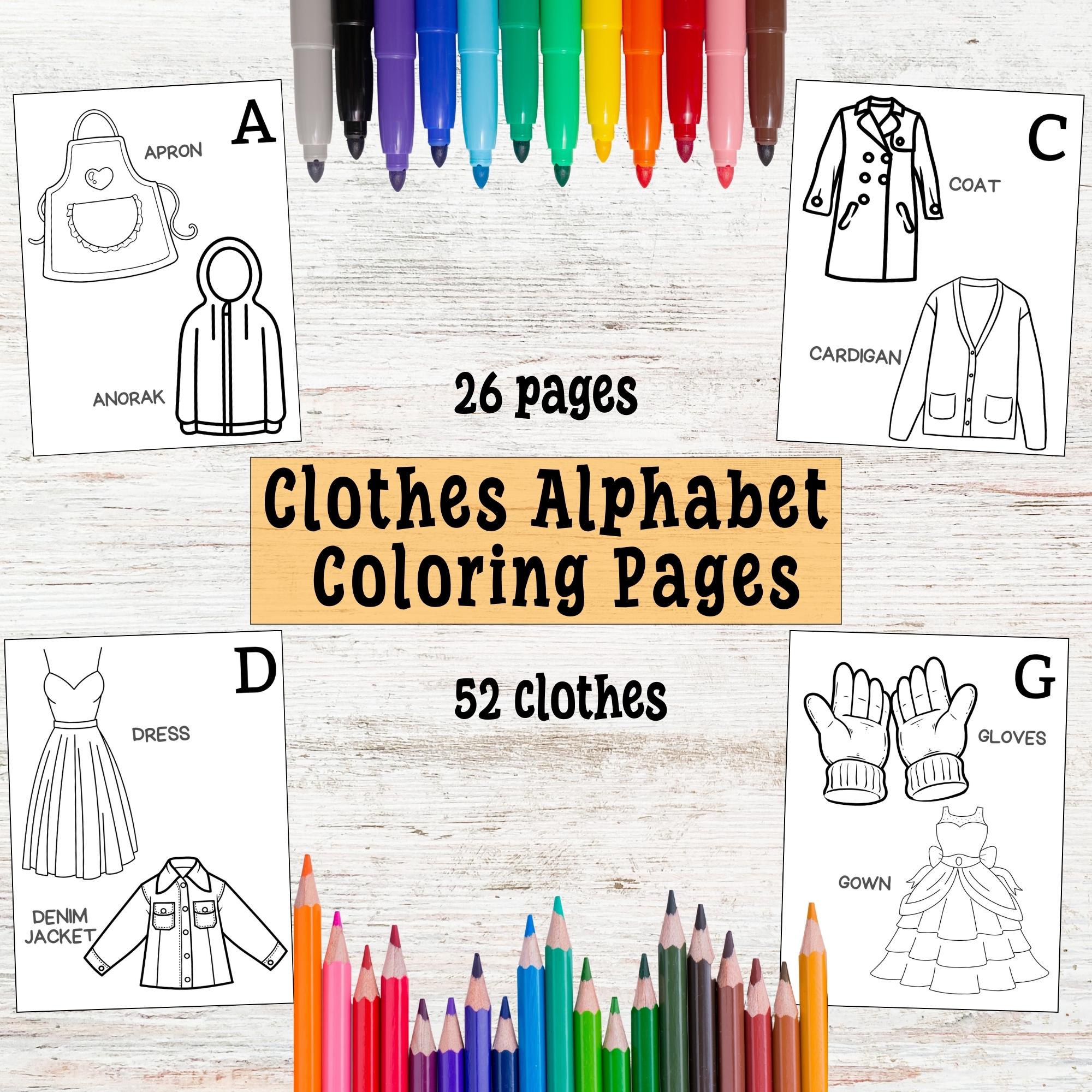 Coloring Pages for Kids ABC Clothes Alphabet Coloring Pages Printable ...