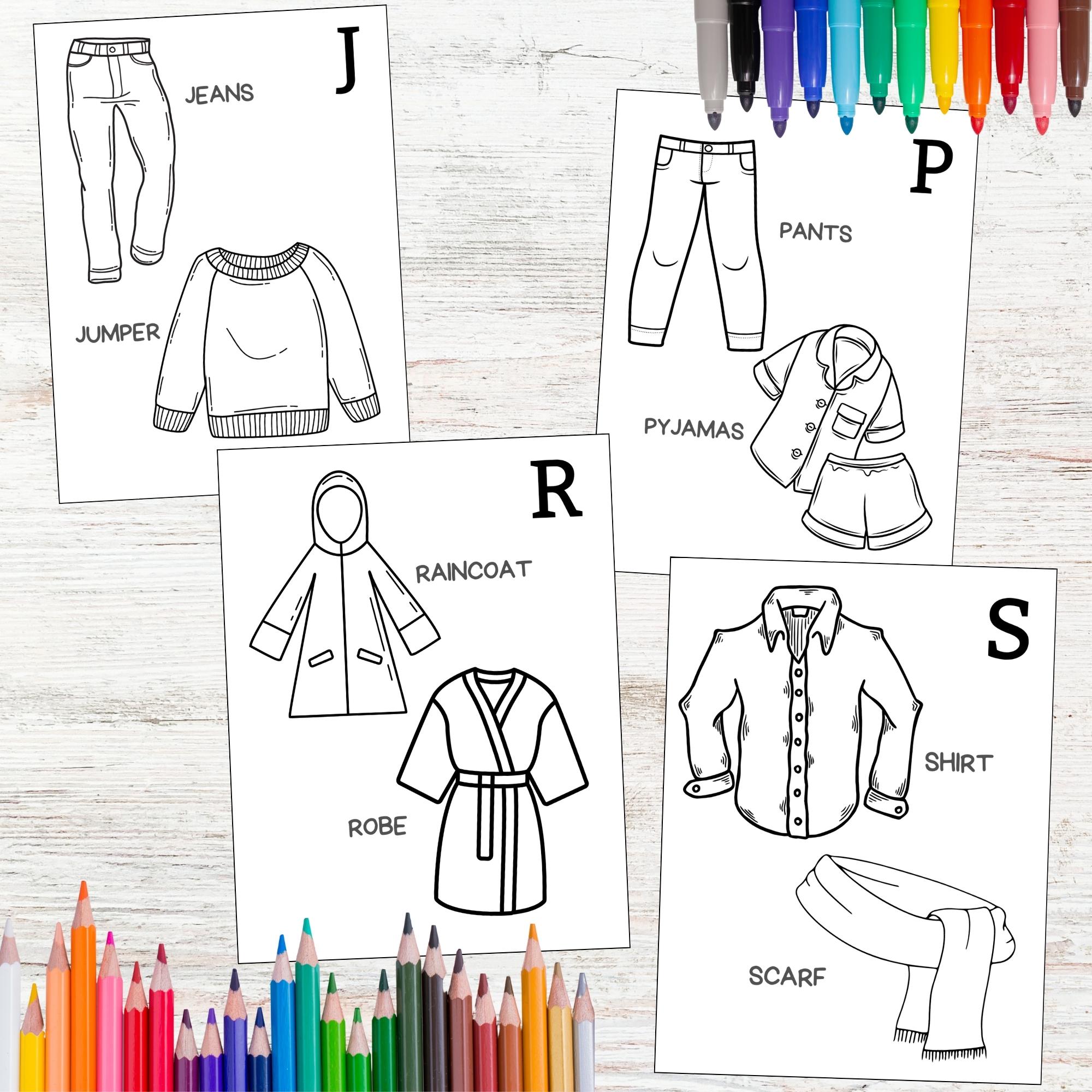 Coloring Pages for Kids ABC Clothes Alphabet Coloring Pages Printable ...