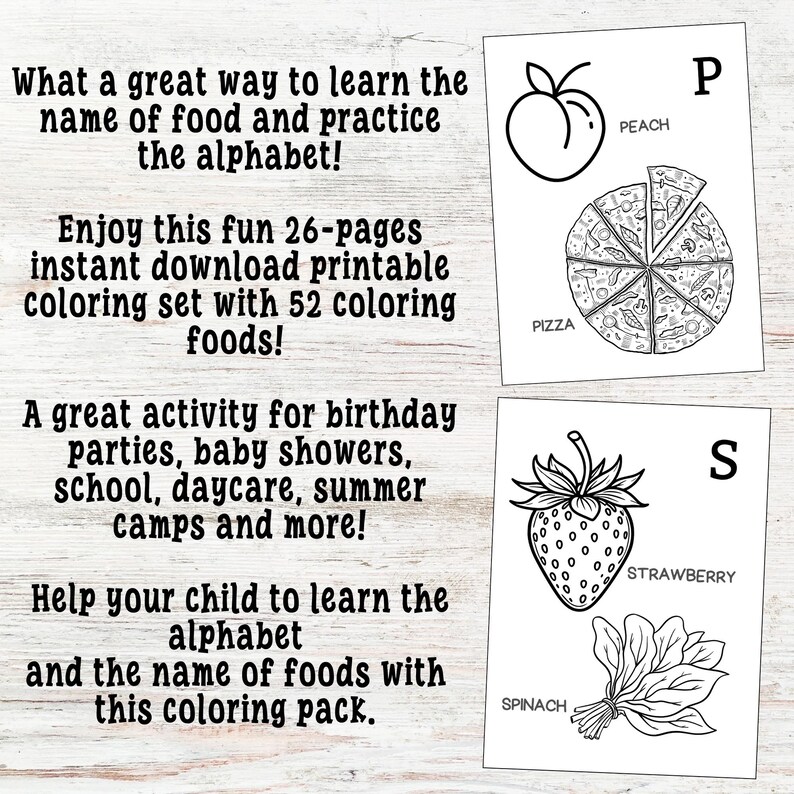 Coloring Pages for Kids ABC Food Alphabet Coloring Pages Printable ...