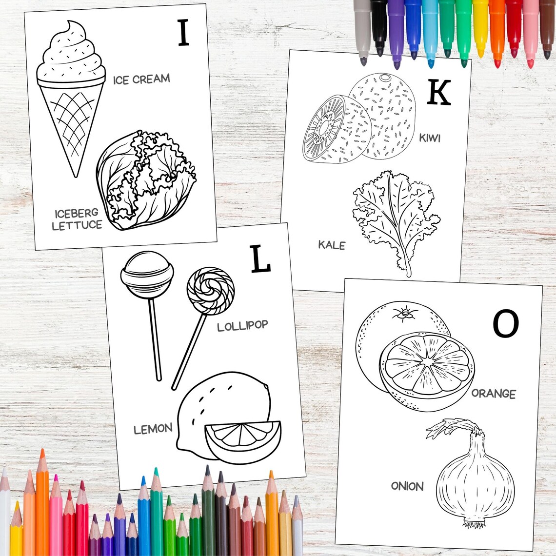 Coloring Pages for Kids ABC Food Alphabet Coloring Pages Printable ...