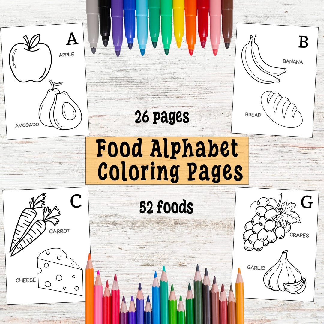 Coloring Pages for Kids ABC Food Alphabet Coloring Pages Printable ...