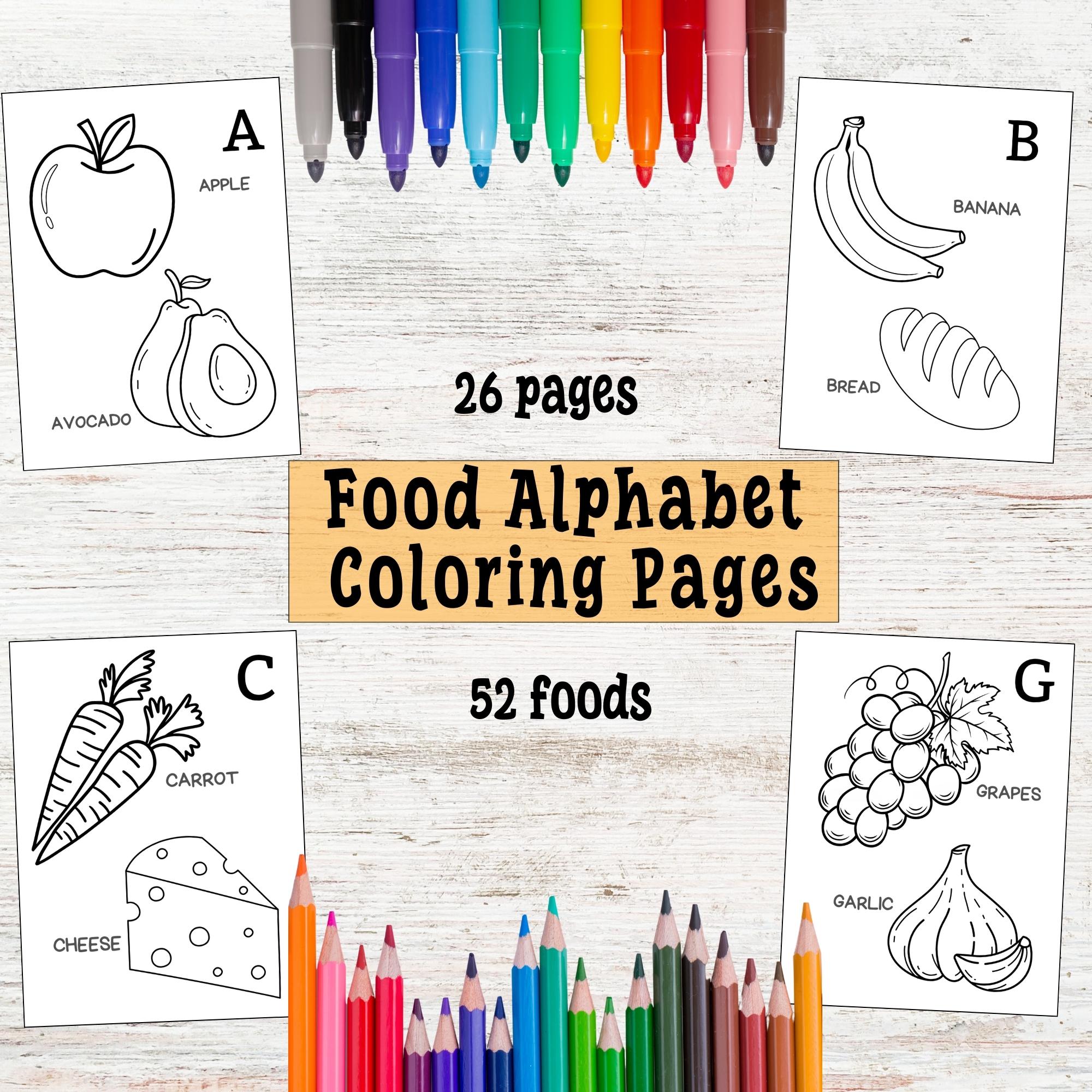 Coloring Pages for Kids ABC Food Alphabet Coloring Pages Printable ...